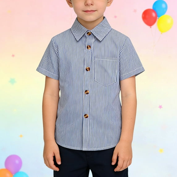 CPNG Toddler & Kids' Short-Sleeve Button-Down Shirt - Classic Black ...