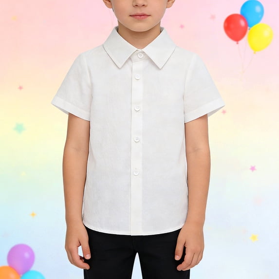 CPNG Toddler & Kids' Short-Sleeve Button-Down Shirt - Solid Classic ...
