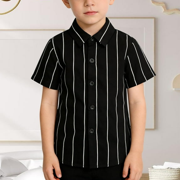 CPNG Toddler & Kids' Short-Sleeve Button-Down Shirt - Striped Pattern ...