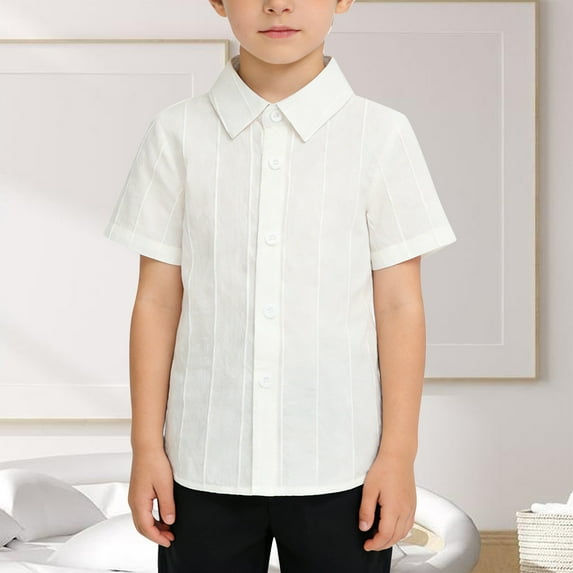 CPNG Toddler & Kids' Short-Sleeve Button-Down Shirt - Striped Pattern ...