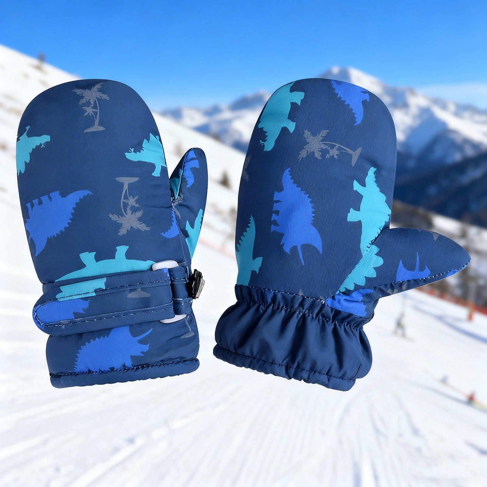 CPNG Toddler Mittens Fleece Lined Dinosaur Print Snow Gloves for Boys ...