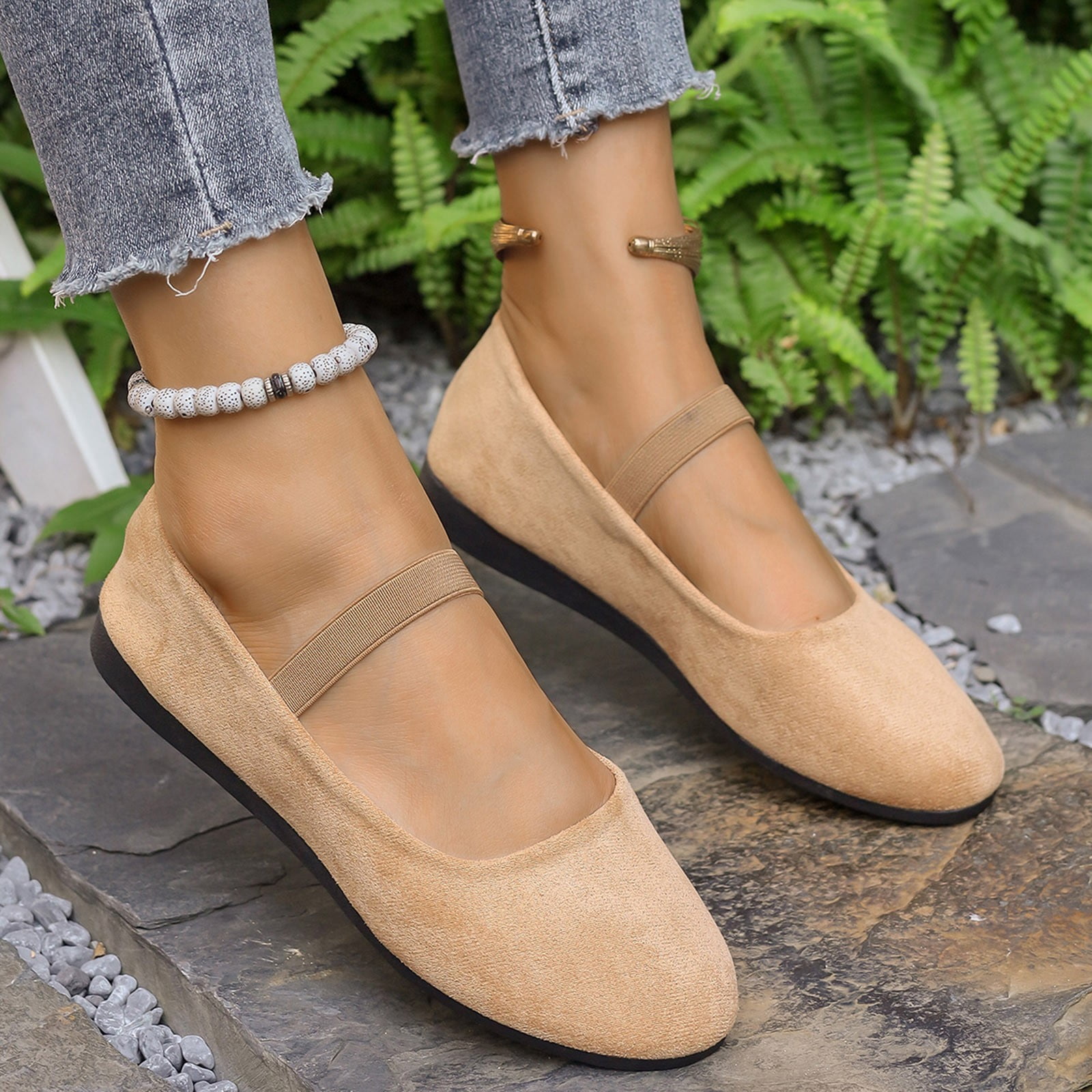 CPNG Women Mary Jane Dress Shoes Low Heel Princess Ballet Flats Round ...