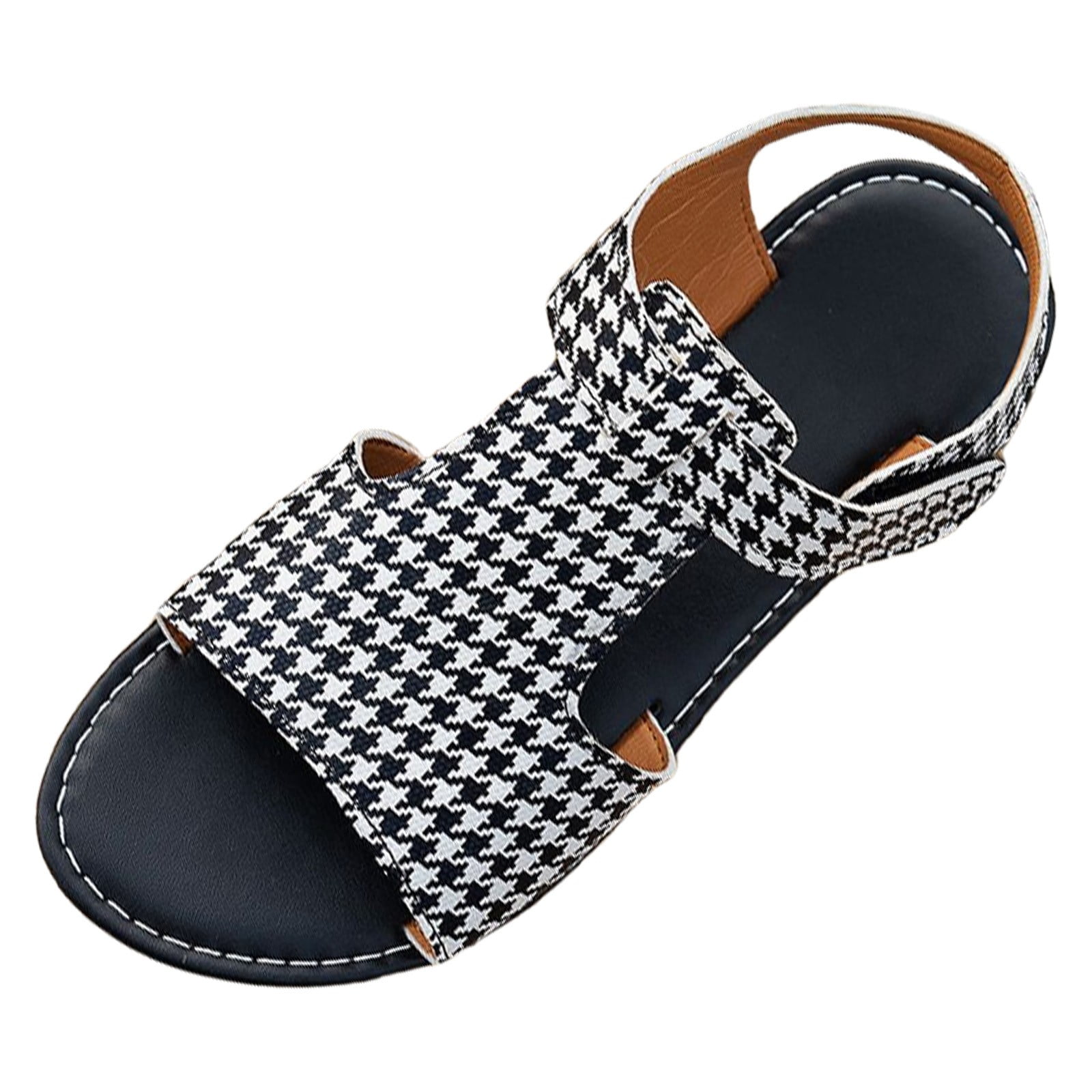 CPNG Women's Cut Out Slide Sandals with Arch Support Wide Canvas Shoe ...