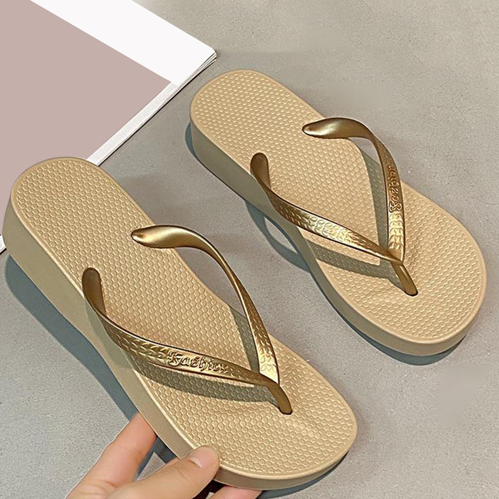 CPNG Women's Thong Flip Flops Fashionable Thick Bottom Sandals Outside ...