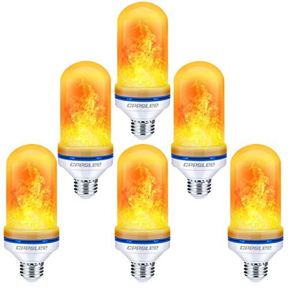 CPPSLEE LED Flame Effect Light Bulb, 4 Modes Flame Lights Bulbs, E26 ...
