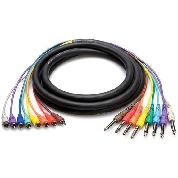 CPR-807 RCA, 1/4 Inch Phone, 7m (23.1 ft.) x 8 Multi-track Snake Cables ...