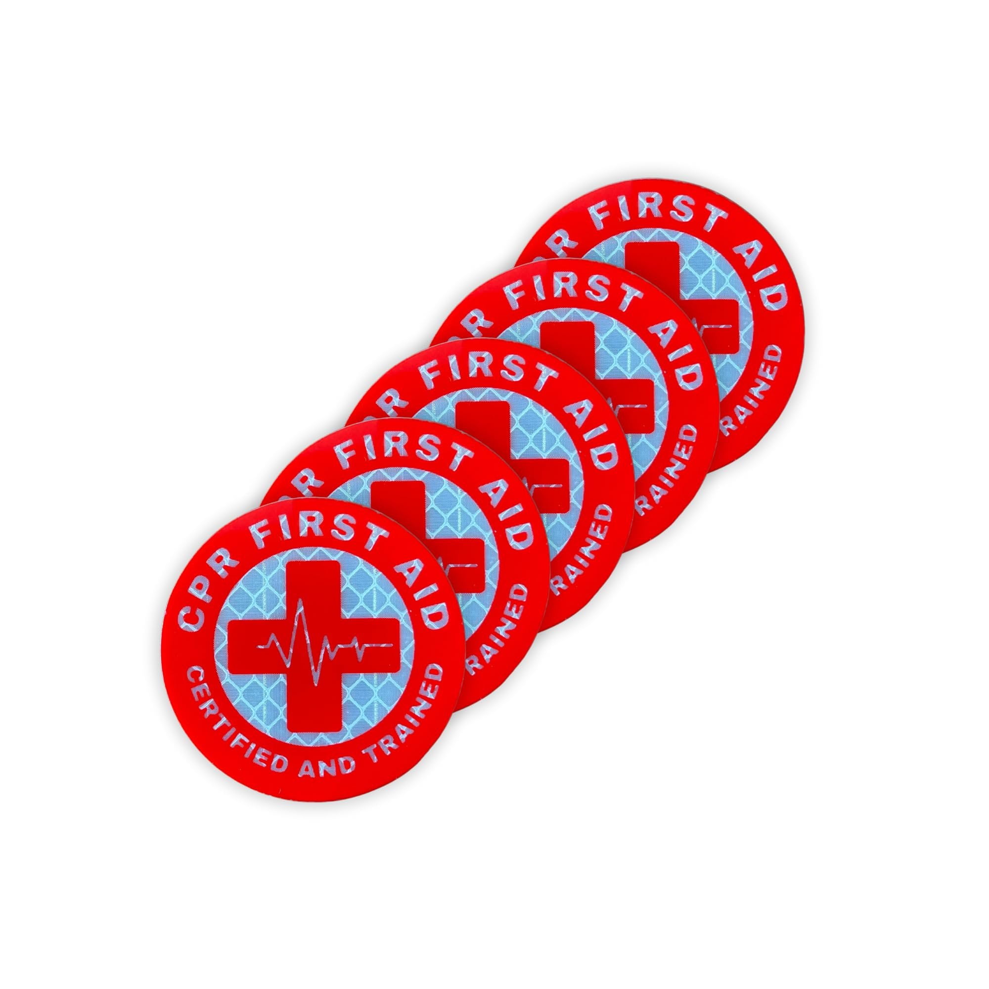 CPR & First Aid Trained Certified Hard Hat Reflective Stickers 5 pk 2 ...