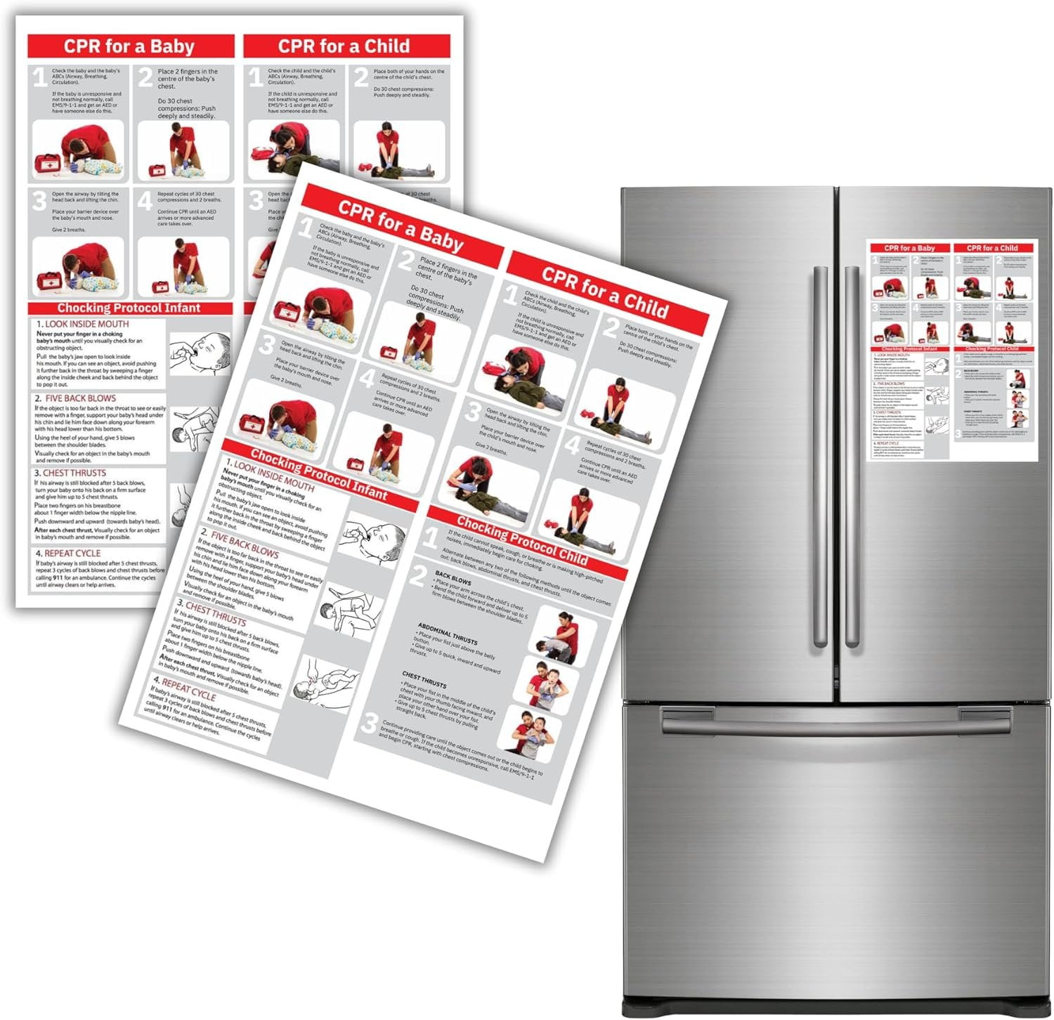CPR Magnet Adult, Child, and Infant Refrigerator Magnet Quick Reference ...