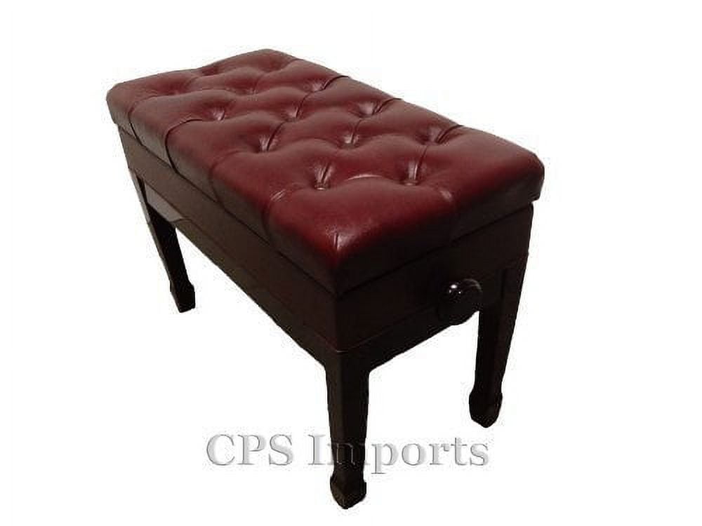 CPS Duet Size Genuine Leather Adjustable Artist Piano Bench in Mahogany ...