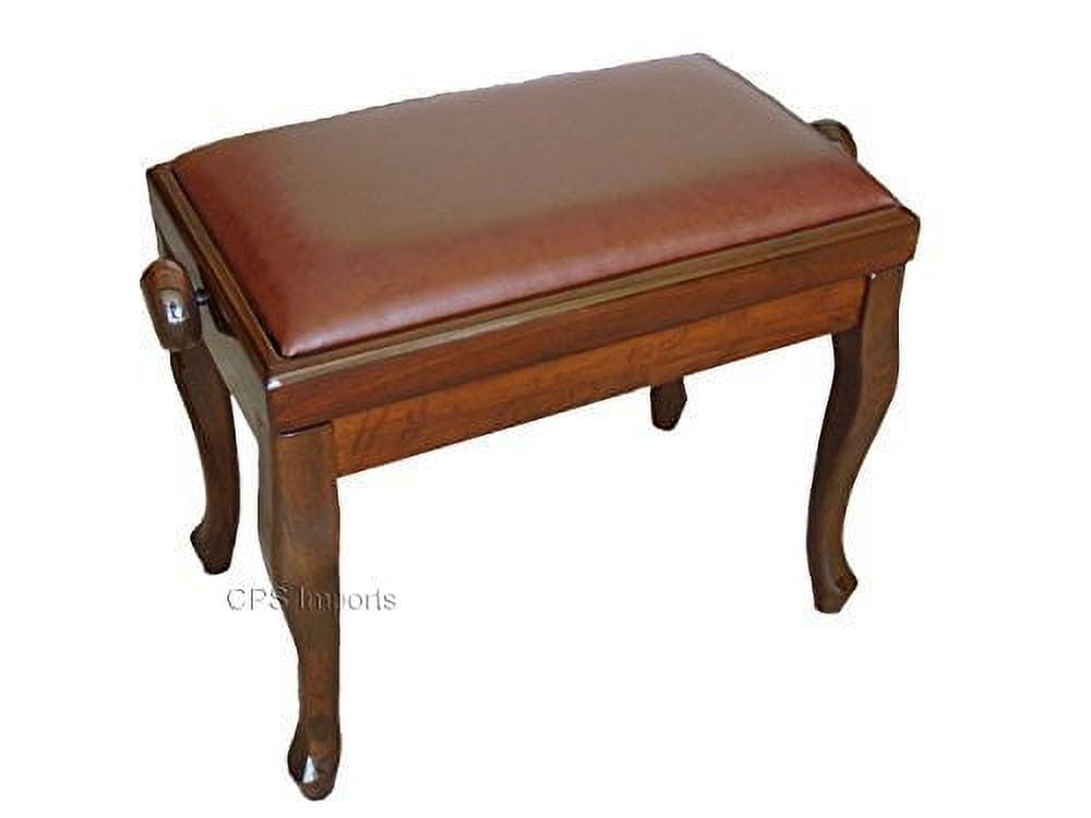 CPS Genuine Leather Classic Adjustable Piano Bench in Walnut - Walmart.com