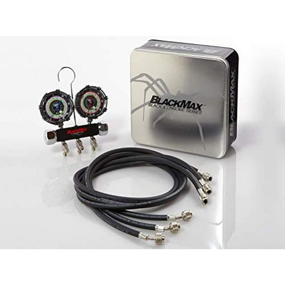 CPS Products BlackMax MBH4P5Z 2-Valve Manifold Gauge Set, R-134A, 22 ...