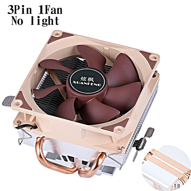 CPU Air-cooled Radiator PC Processor Cooler 2/4 Heat Pipe Cooling 90mm ...