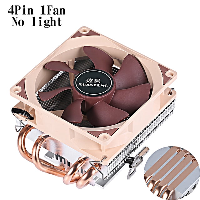 CPU Air-cooled Radiator PC Processor Cooler 2/4 Heat Pipe Cooling 90mm ...