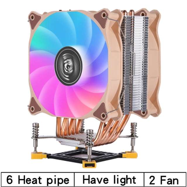 CPU Cooler 120mm 6 Heat Pipe Processor Cooling Fan 3Pin/4Pin Universal ...