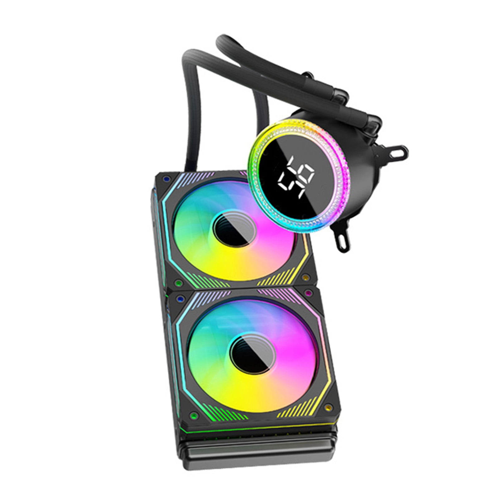 CPU Coolers Color Change Remote Radiator ARGB PWM Fan Quiet Leakproof ...