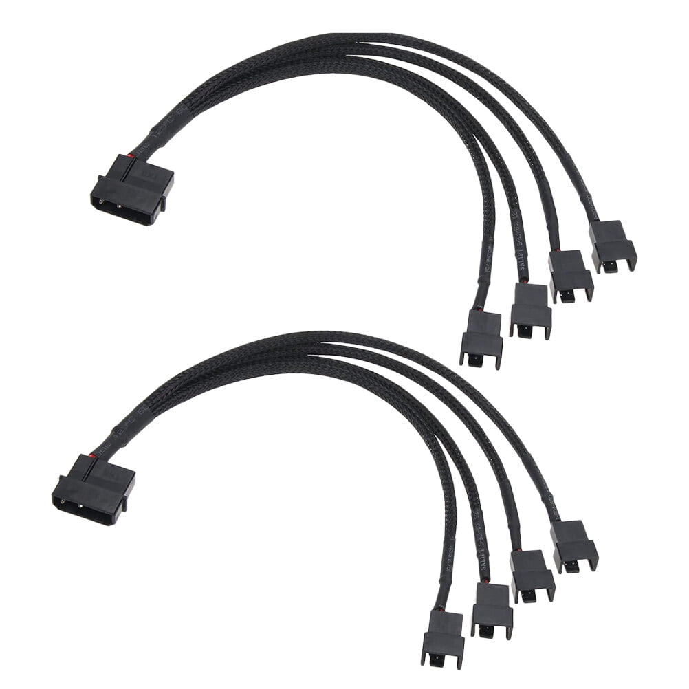 CPU Fan Splitter Case Fans PC Cable Extension Y Splitter Braided Cord ...