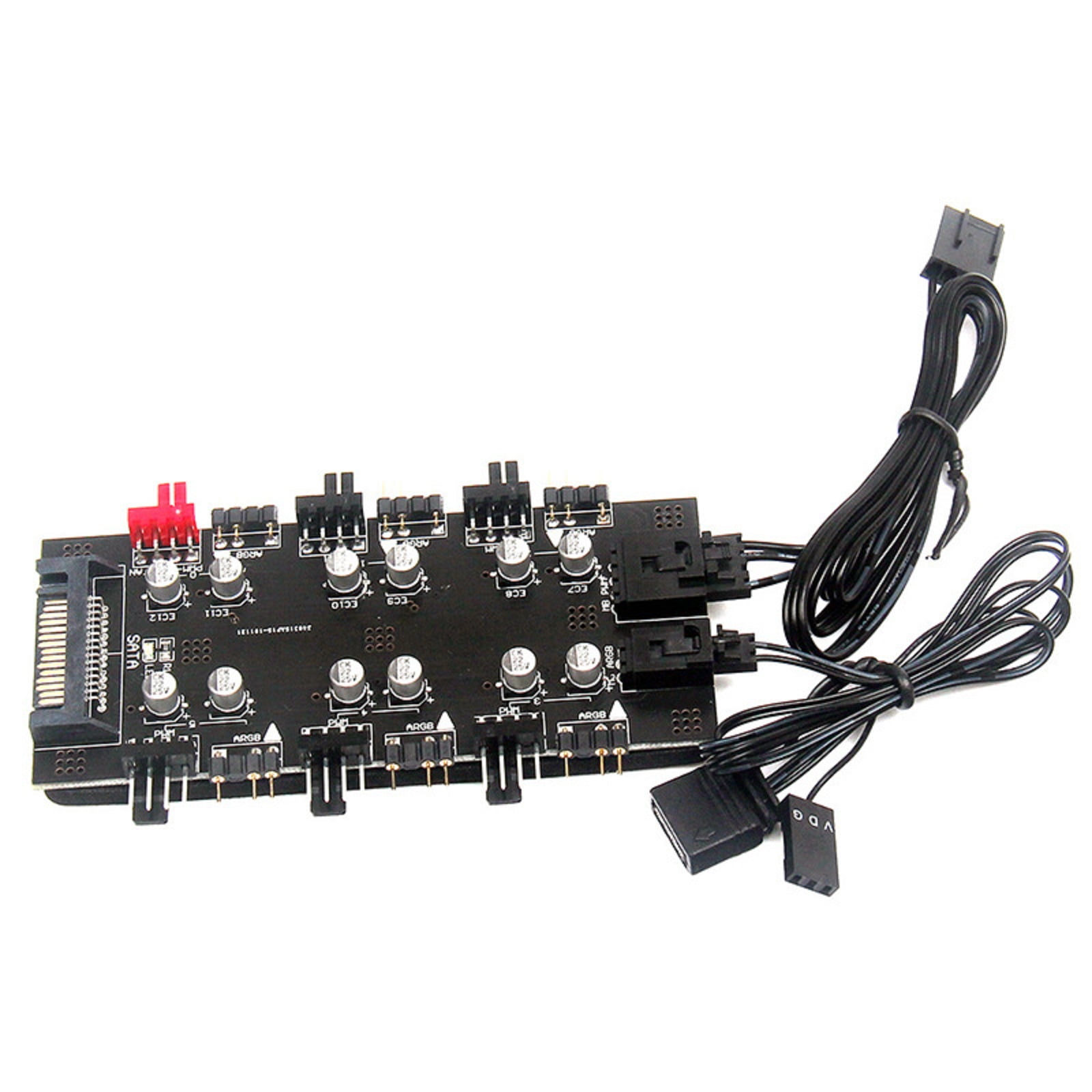 CPU Fan Splitter Hub 6-Way Sata Connection, PWM Support for PC Water ...