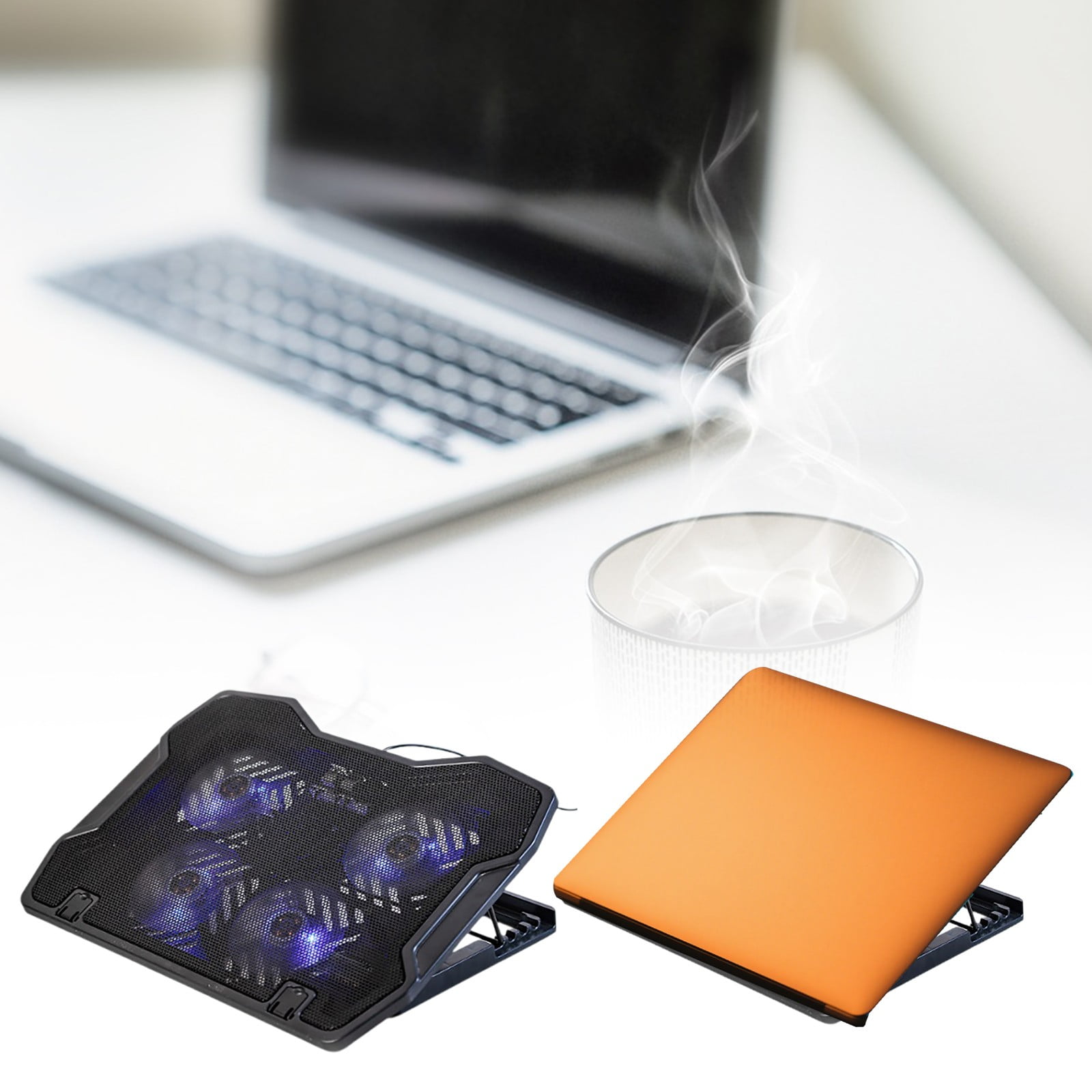 CPU Fans Laptop Pad with Adjustable Ergonomic Stand Featuring 4 Quiet ...