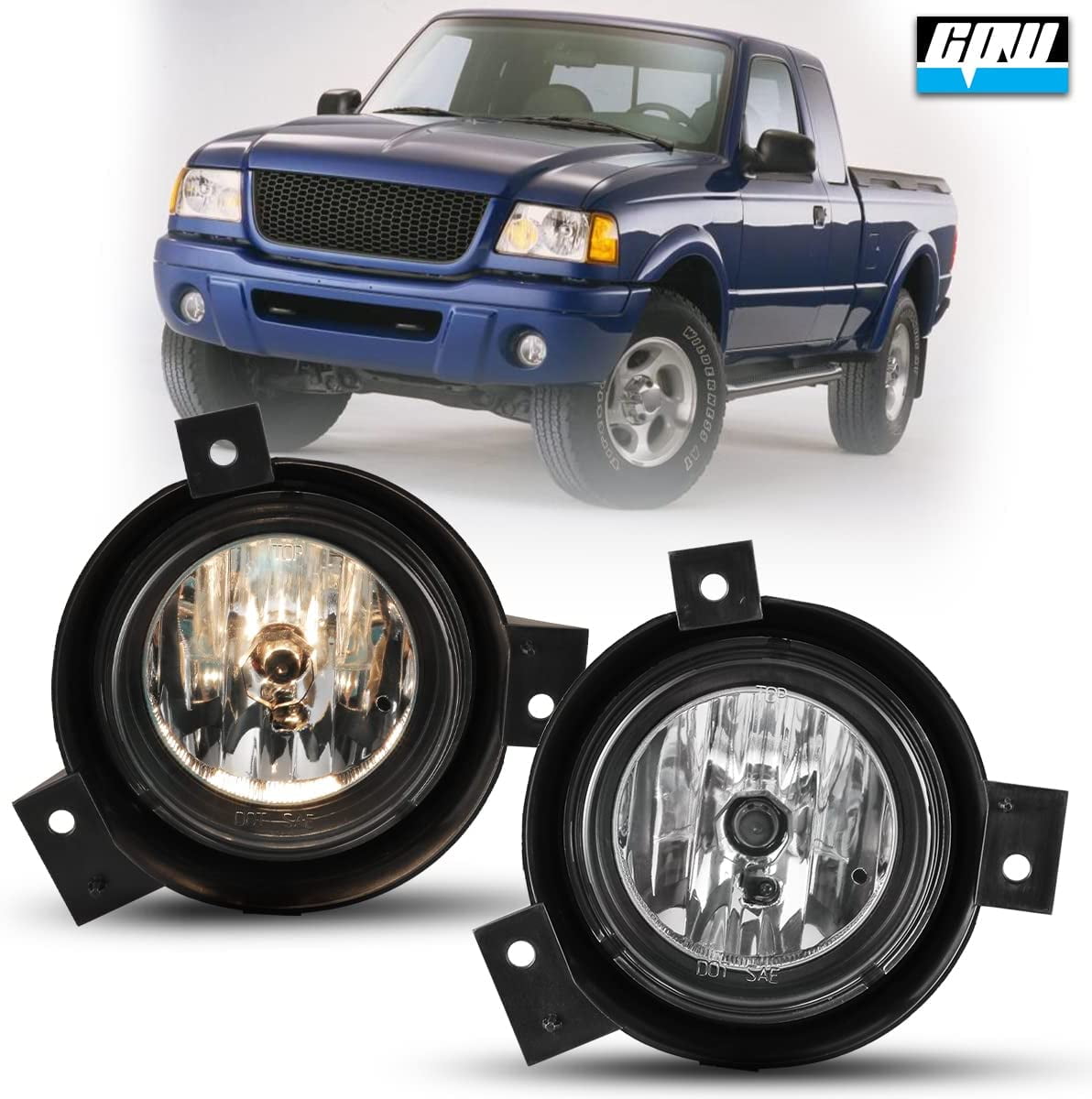 CPW Fog Lights Compatible with 2001 2002 2003 Ford Ranger 2 PCS Bumper ...
