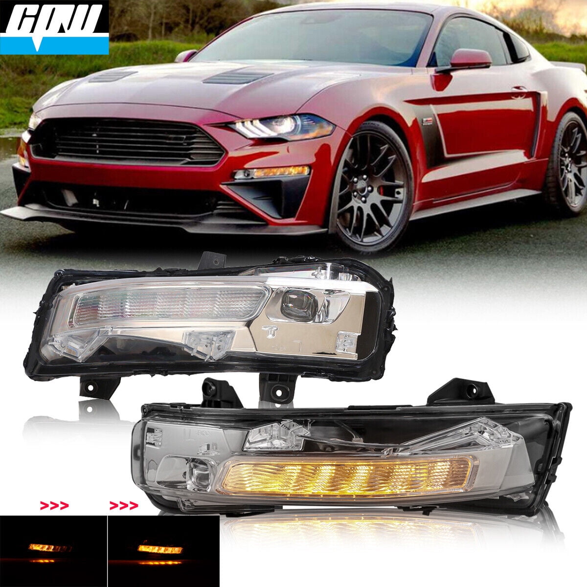 CPW For 2018 2019 2021 2022 Ford Mustang LED Fog Lights Sequential Turn ...