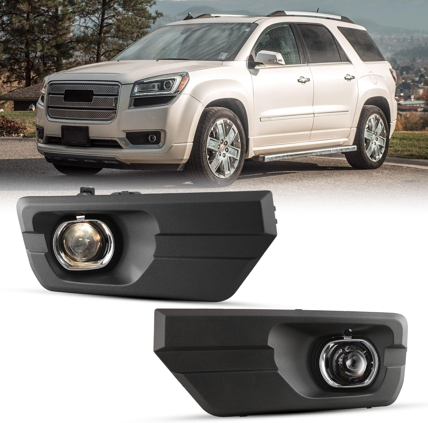 CPW OEM Fog Lights Assembly Fit For 2013 2014 2015 2016 GMC Acadia, Driver & Passenger Driving ...