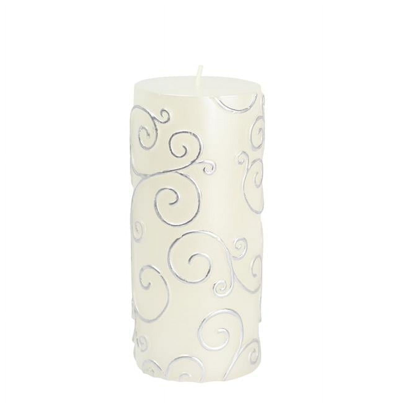 CPZ-069-12 3 x 6 in. Scroll Pillar Candle, White - 12 Piece - Walmart.com