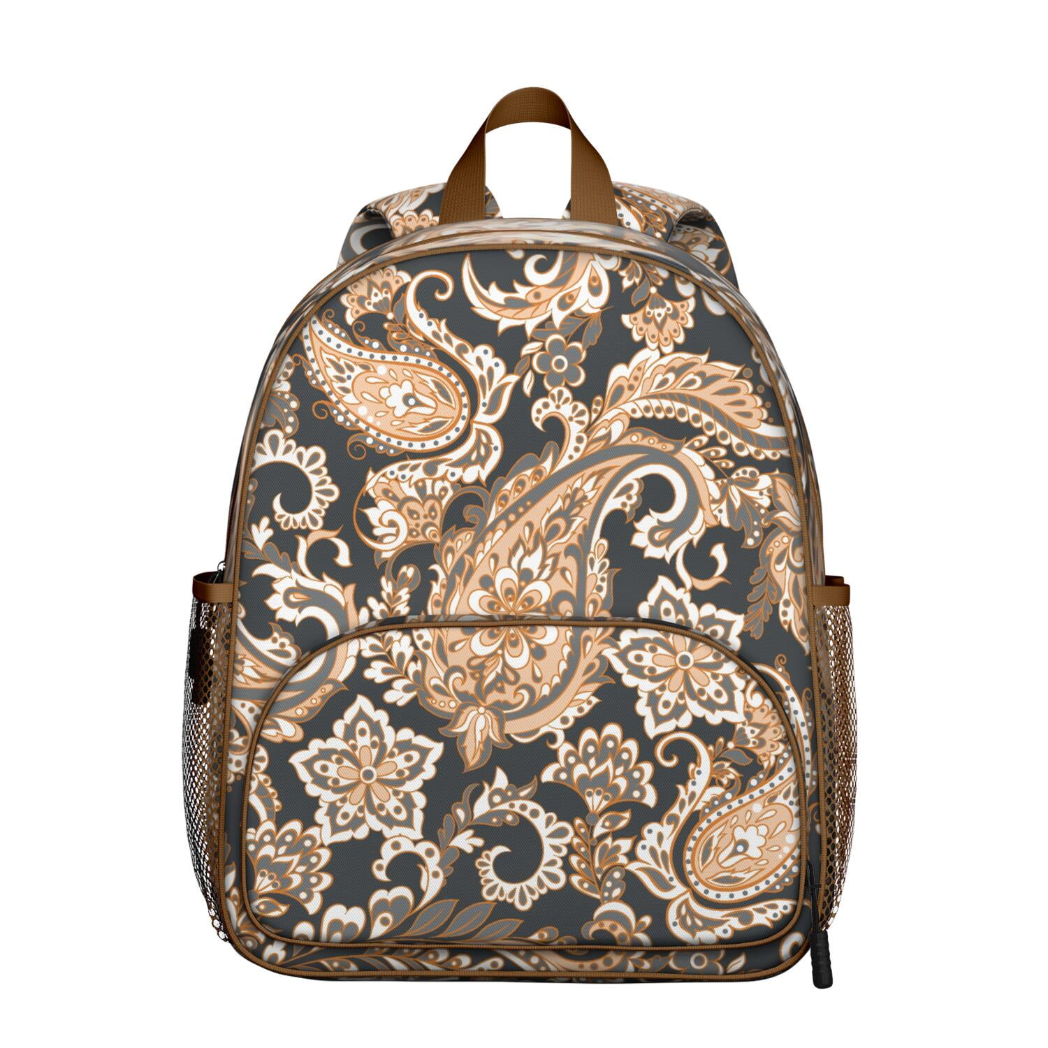 CPaisley Boho Students Backpack - Chic Vintage Retro Ethnic Floral ...