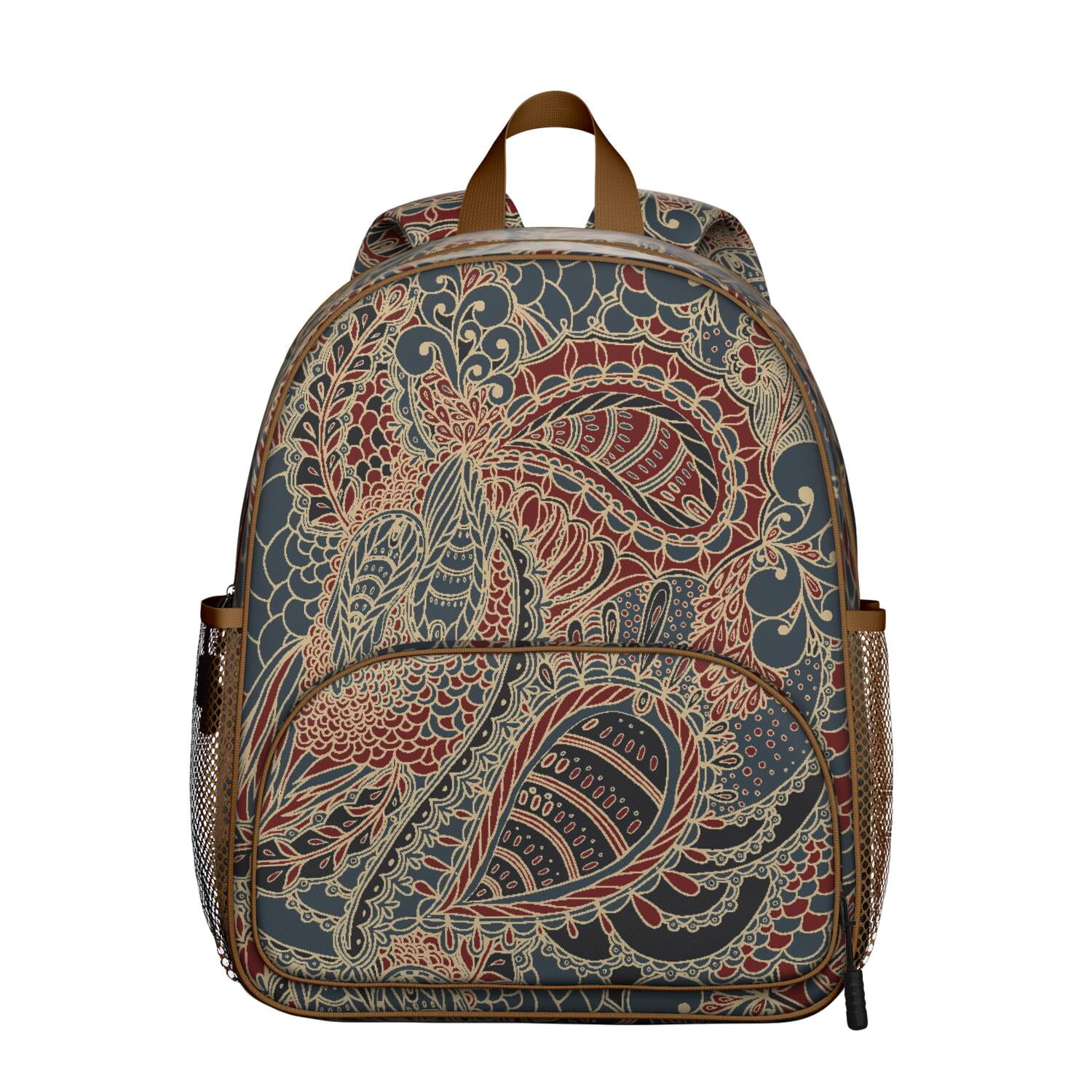 CPaisley Boho Students Backpack - Chic Vintage Retro Ethnic Floral ...