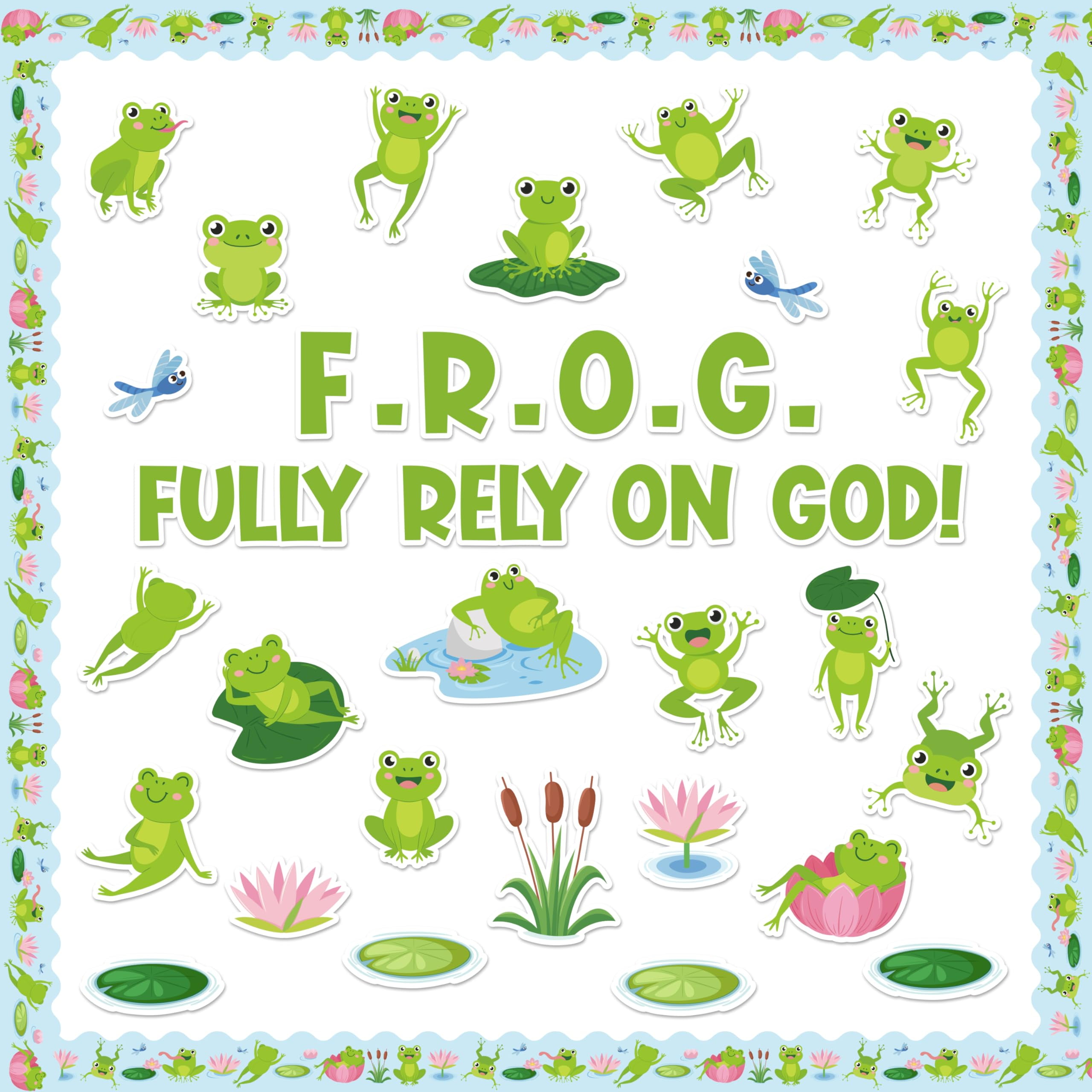 CPicdn 128Pcs Back to School Fully Rely on Frog Bulletin Board ...