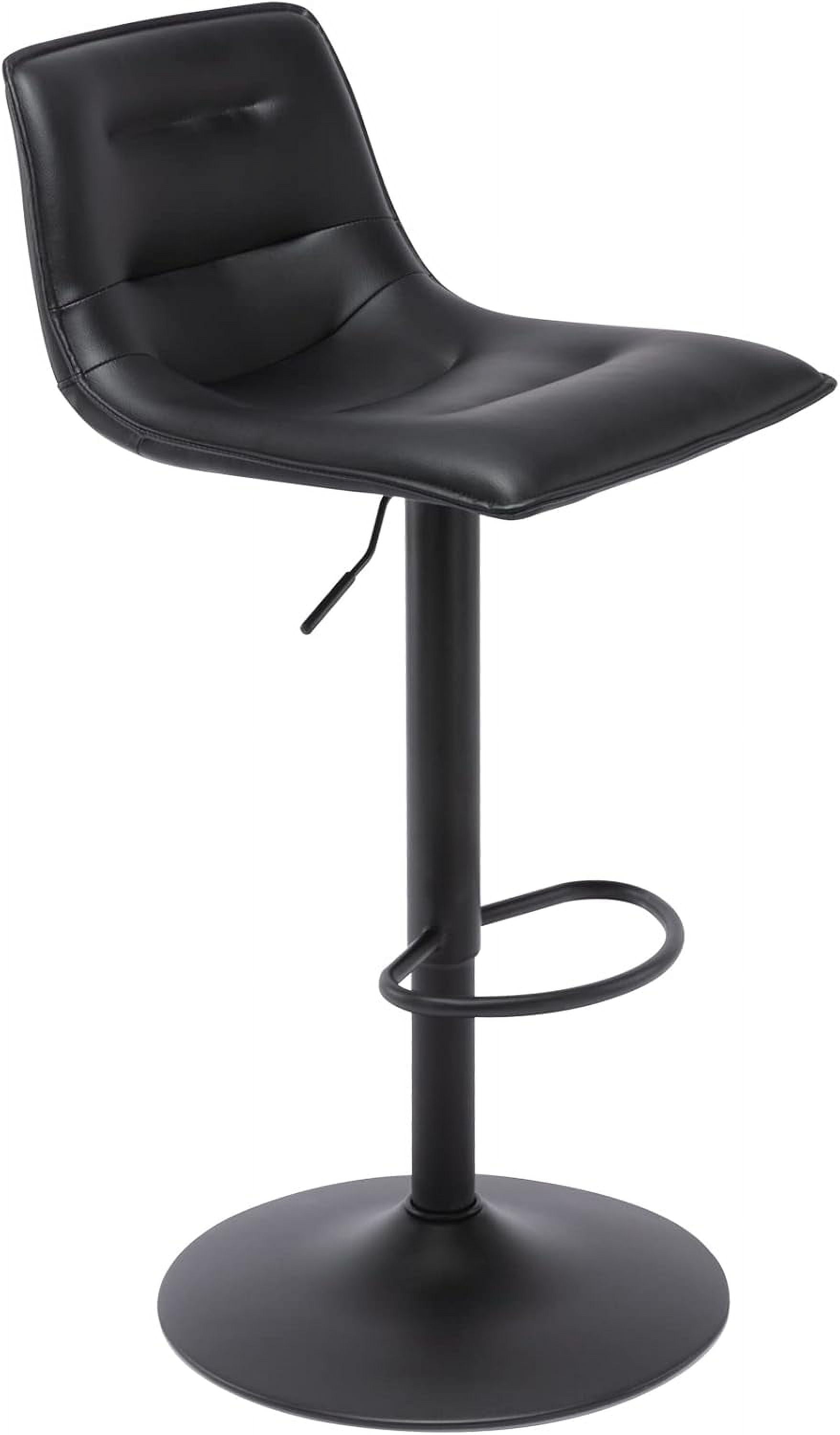 CQAOE Adjustable Bar Stool with Back,PU Leather Swivel Barstool ...