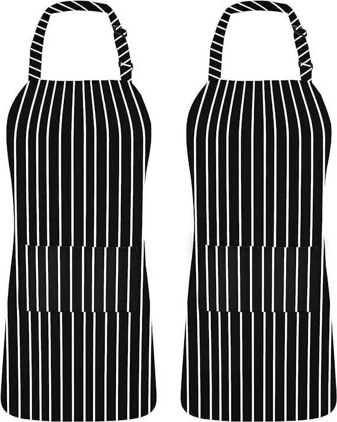 CQAOE Adjustable Bib Aprons 2-Pack, Water & Oil Resistant Cooking ...
