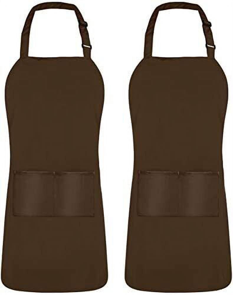 CQAOE Adjustable Bib Aprons 2-Pack, Water & Oil Resistant Cooking ...