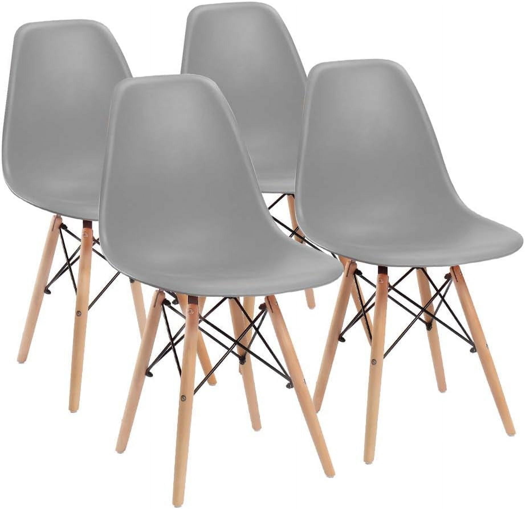 CQAOE Mid-Century Modern Dining Chairs Set of 4, Ergonomic Shell ...