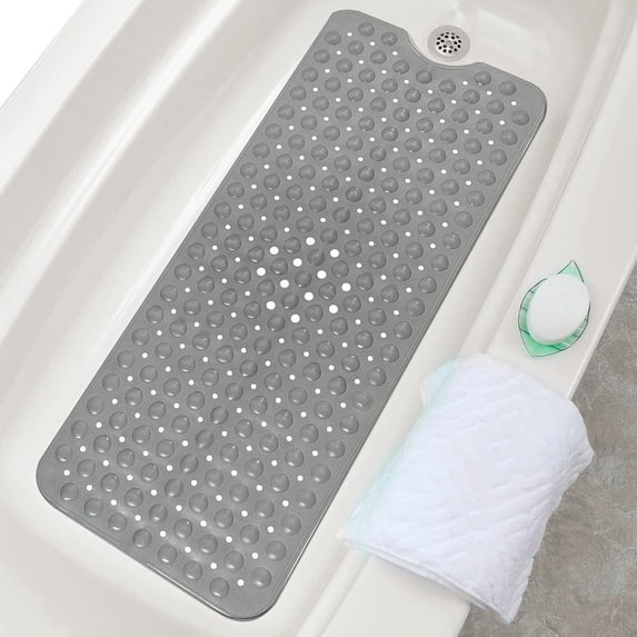 CQAOE Non Slip Bathtub Mat with Strong Suction Cups, Washable Anti-Mold ...