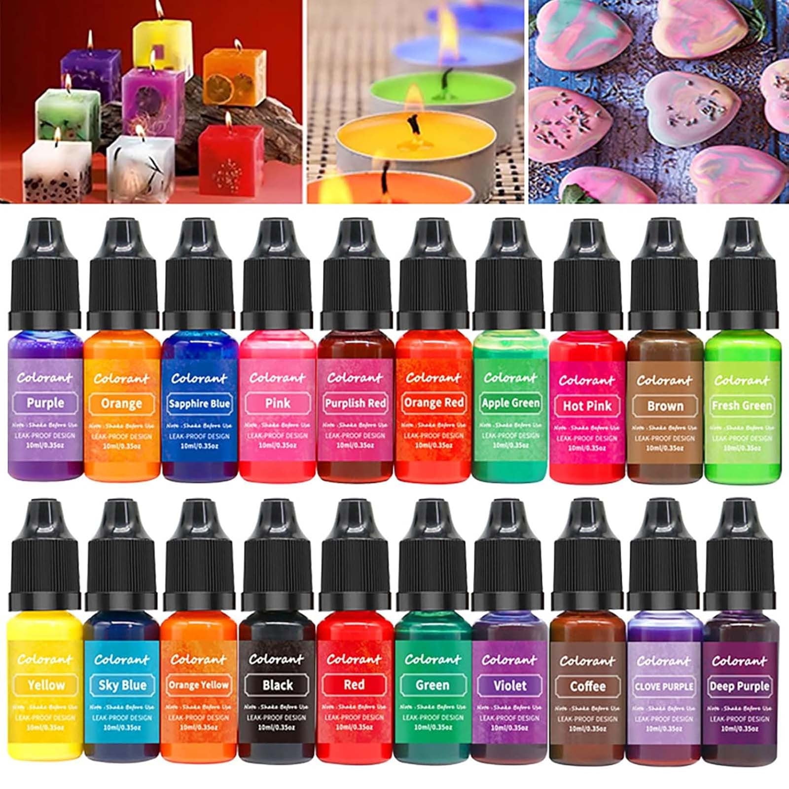 CQCYD 16Pcs Vibrant Liquid Candle Dyes High Concentration Formula, Soy ...