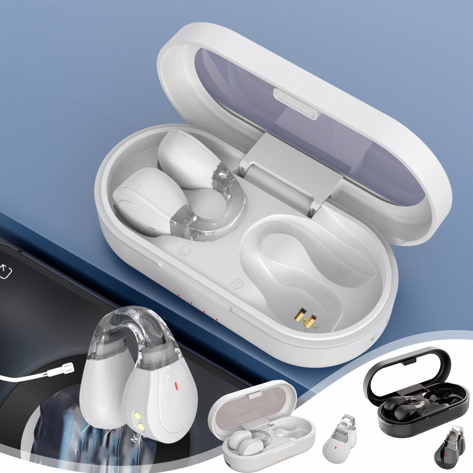 CQCYD 1Pcs Clip On Bluetooth Headset Non In Ear Earphones, 5.4 ...