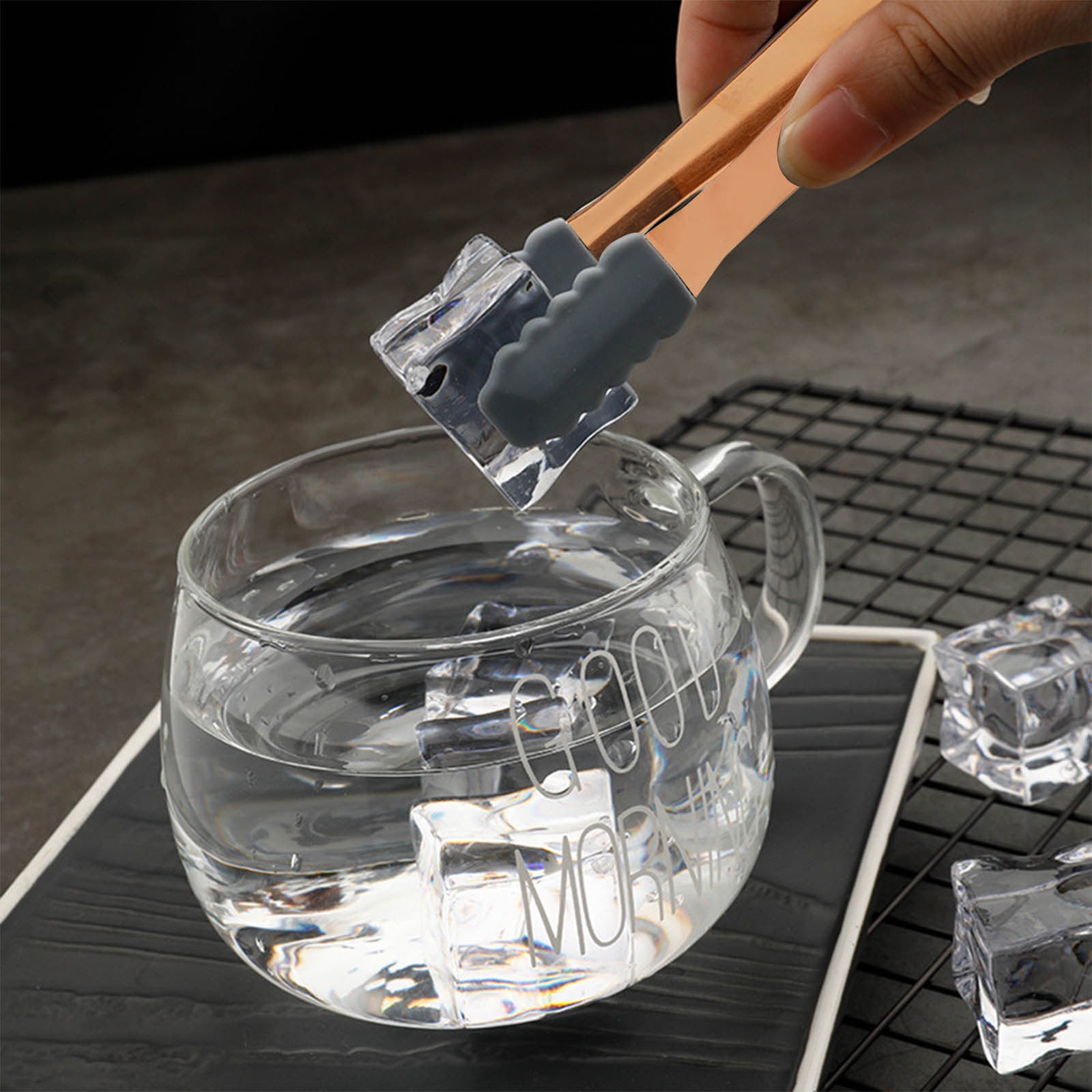 CQCYD 304 Stainless Steel Ice Clamps, 5.2-Inch Mini Tongs for Ice Cubes ...