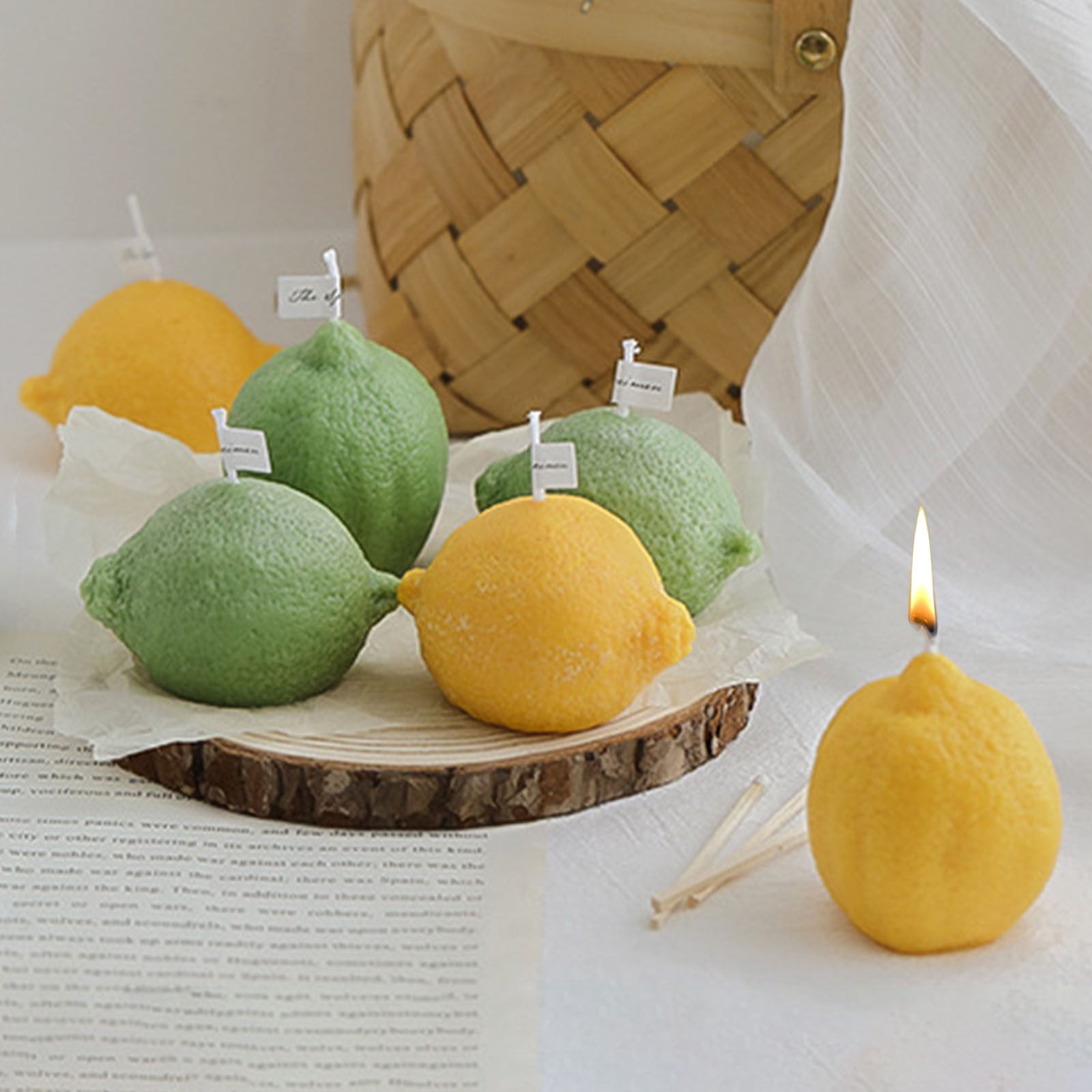 CQCYD 4Pcs Lemon Scented Aromatherapy Candles, Home Decor Gifts ...