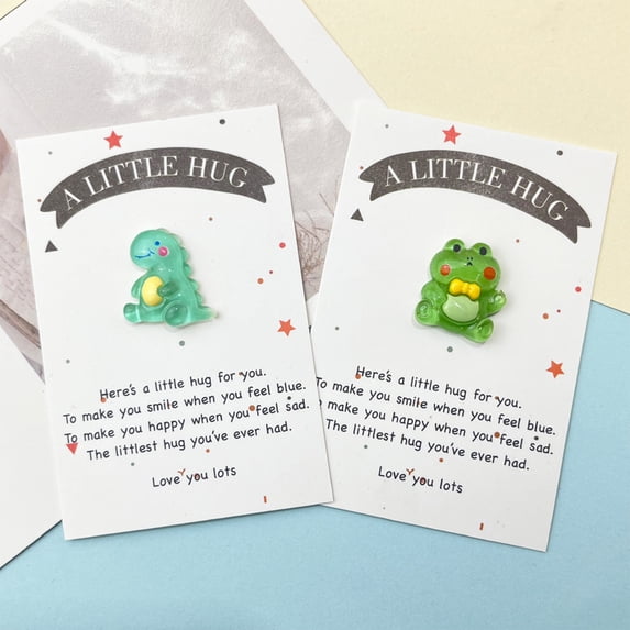 CQCYD under $5 2Pcs Dinosaur Pocket Hug Card, Dinosaur Frog Pocket Hug ...