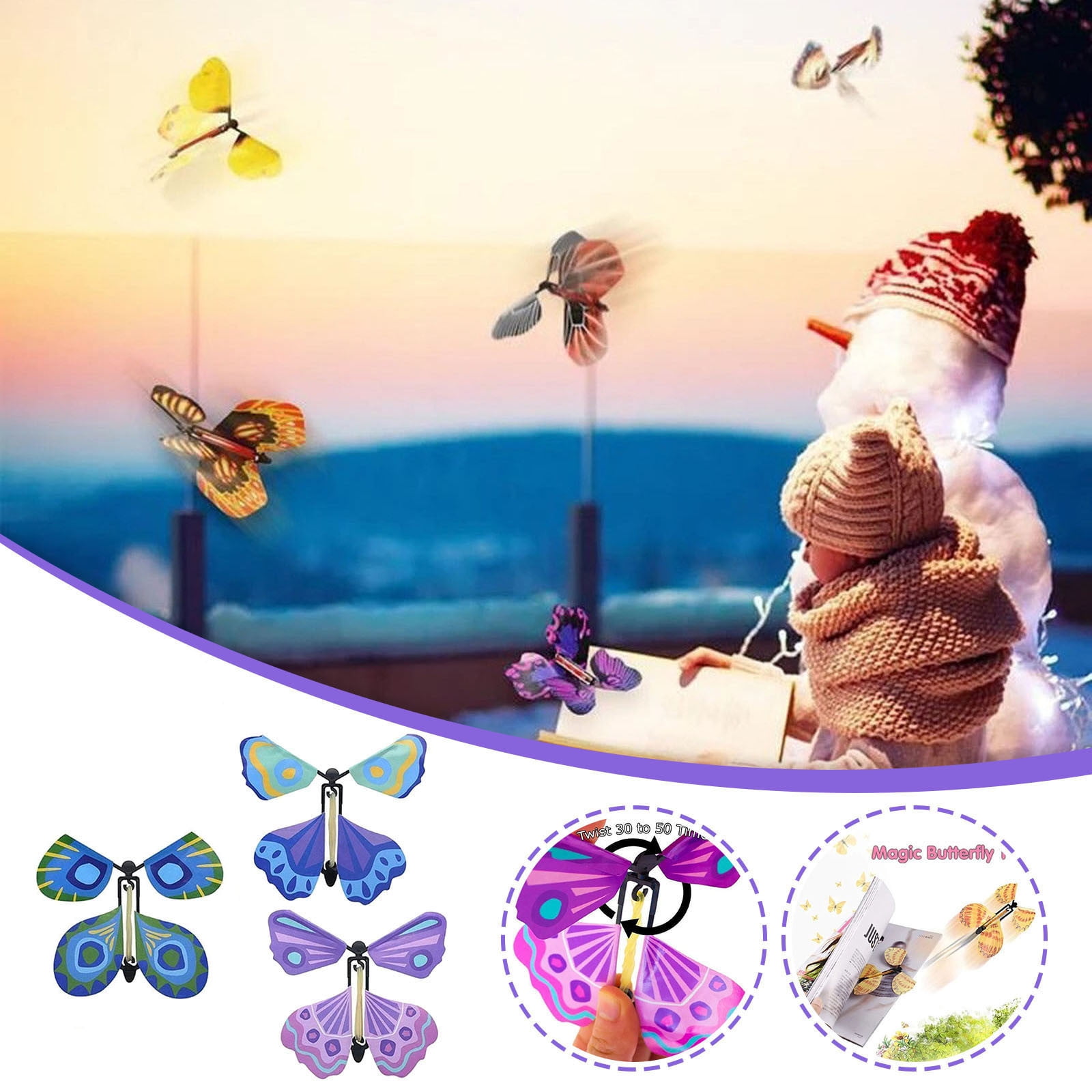 CQCYD under $5 2Pcs Flying Butterfly Novelmark, Flying Butterfly ...
