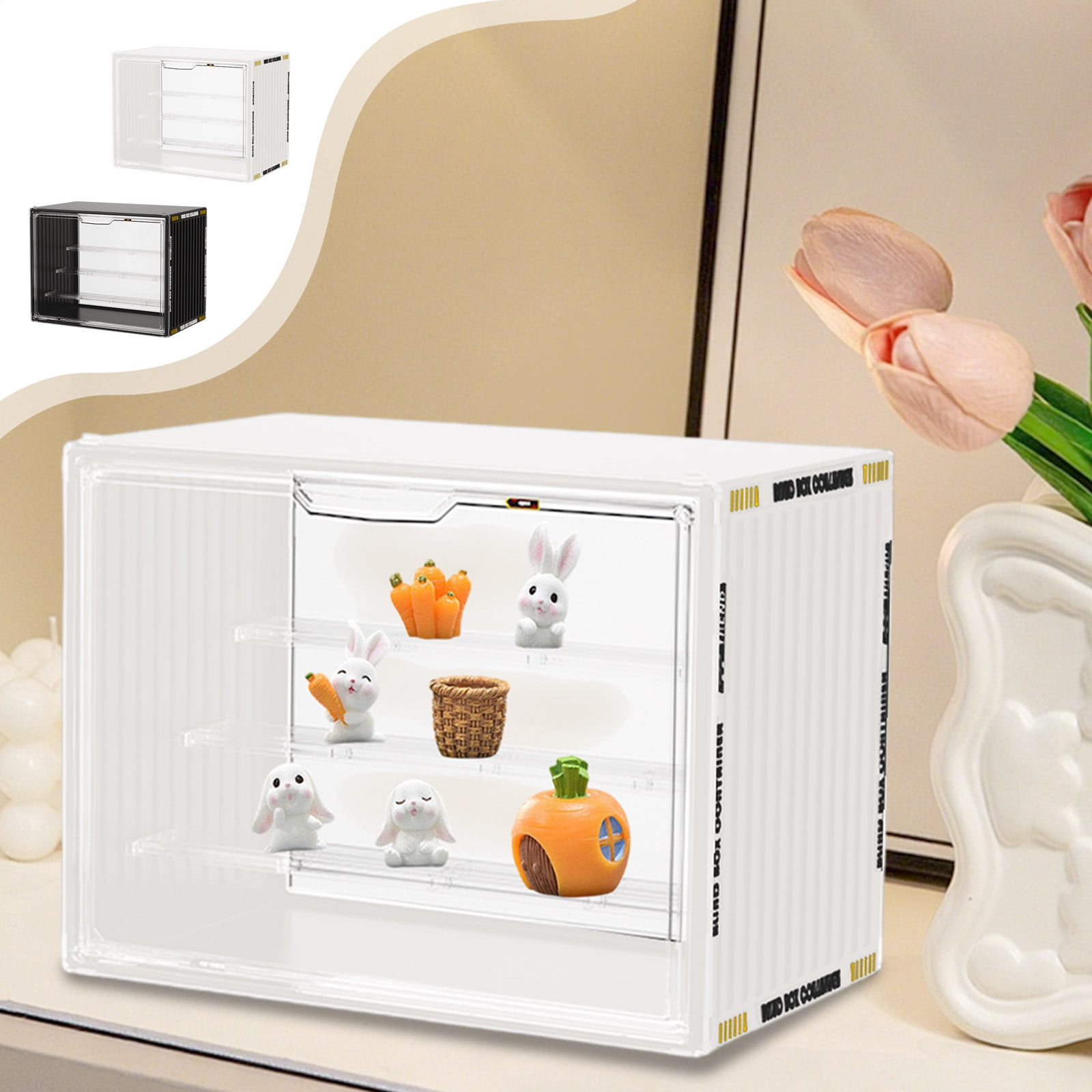 CQCYD under $5 3 Tiers Clear Display Case for Figures, Acrylic Storage ...