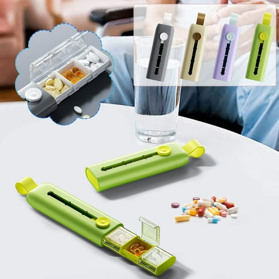 CQCYD under $5 4Pcs Travel Pill Organizer, Pull Up Medicine Storage Box ...
