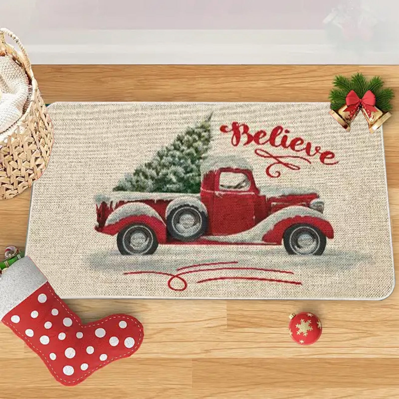 CQCYD under $5 Christmas Door Mat Welcome Large Cute Dog Front Door Mat ...