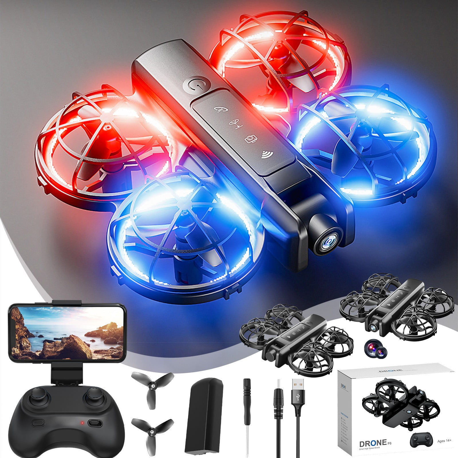 CQCYD under $5 Drone With Camera, Toy Stunt Drone With Obstacle ...