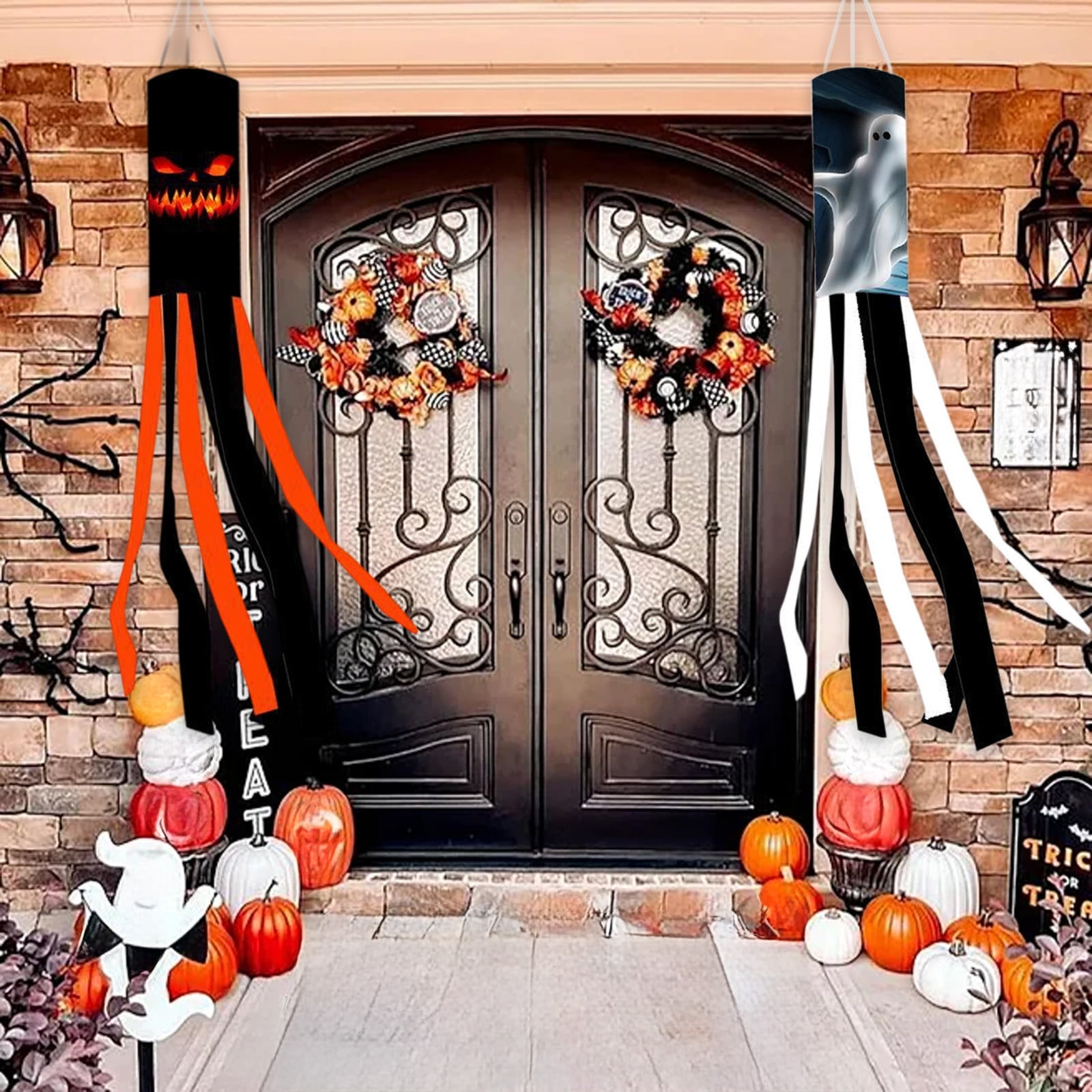 CQCYD under $5 Hallo-ween Windsock Flag Spooky Cartoon Flag Wind Socks ...