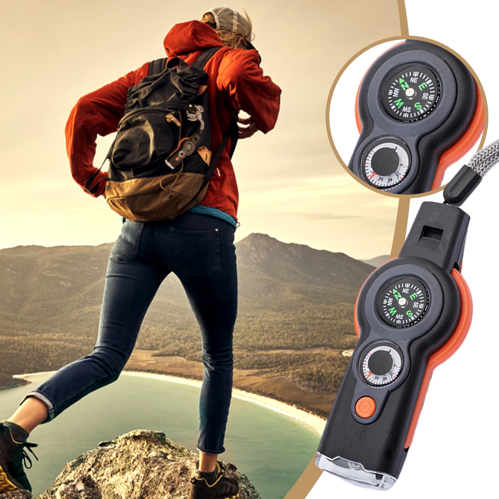 CQCYD under $5 Multi-Function Survival Whistle, 7-in-1 Outdoor Survival ...