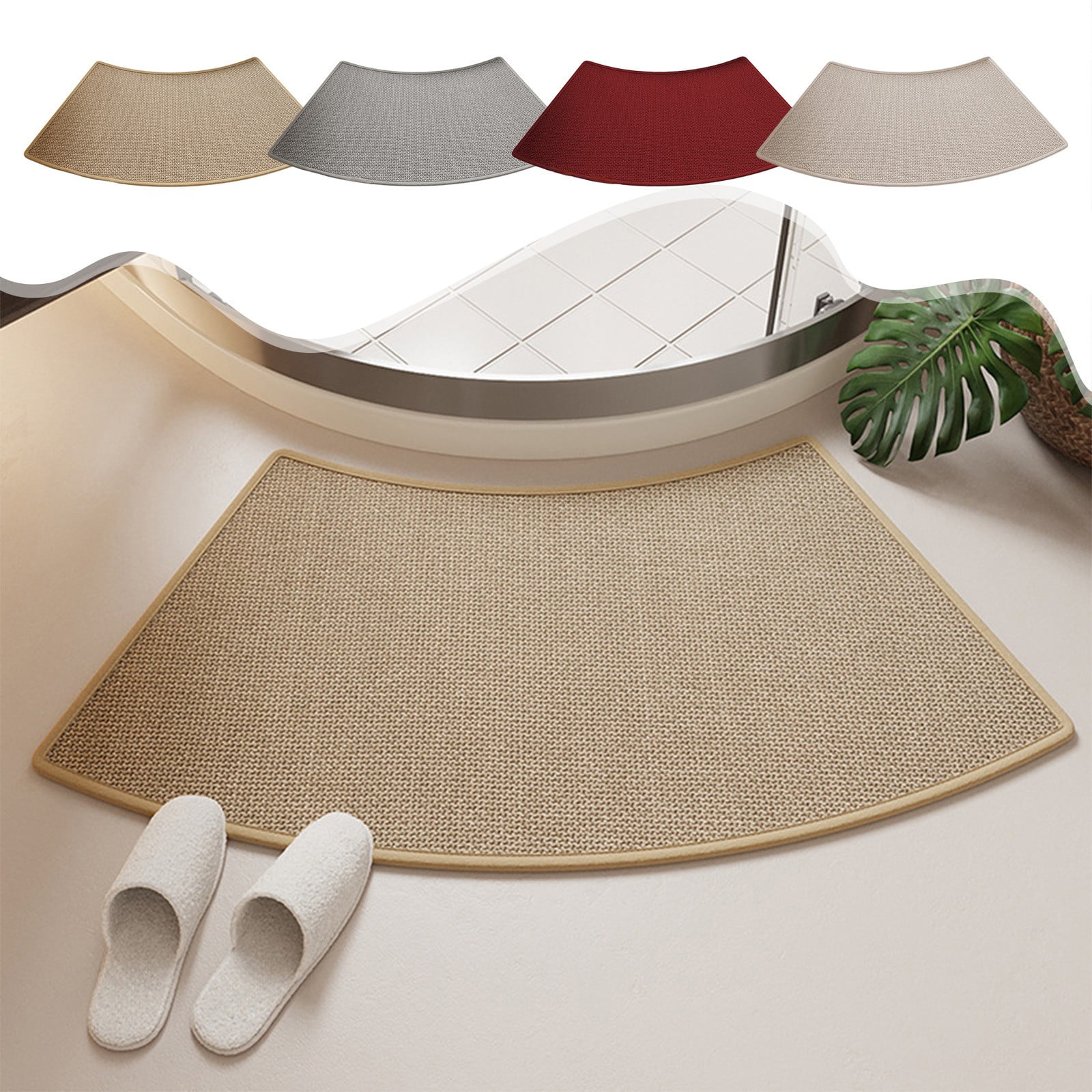 CQCYD under $5 Non-Slip Corner Shower Mats,Semi-Circular Bath Mat ...