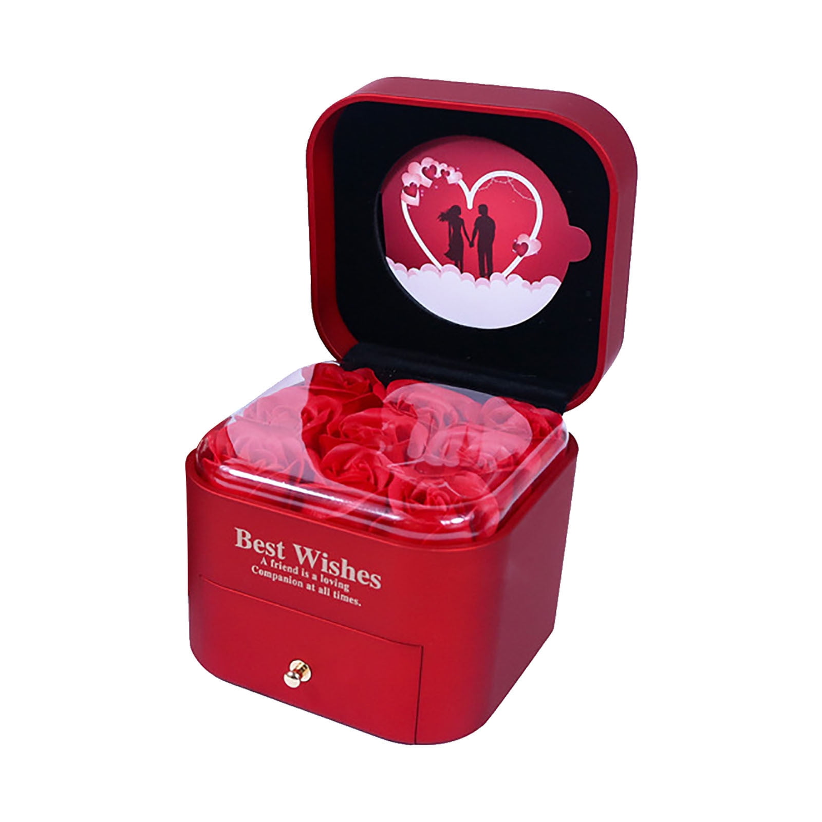 CQCYD under $5 Rose Jewelry Box, Rose Jewelry Gift Box,Heart Necklace ...