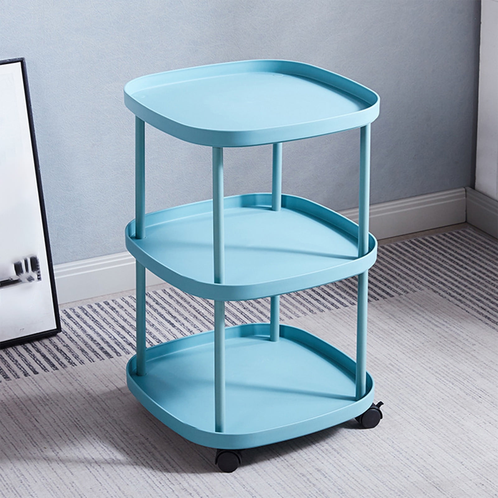 CQCYD under $5 Side Table with Wheels, 3 Tier End Table Living Room ...