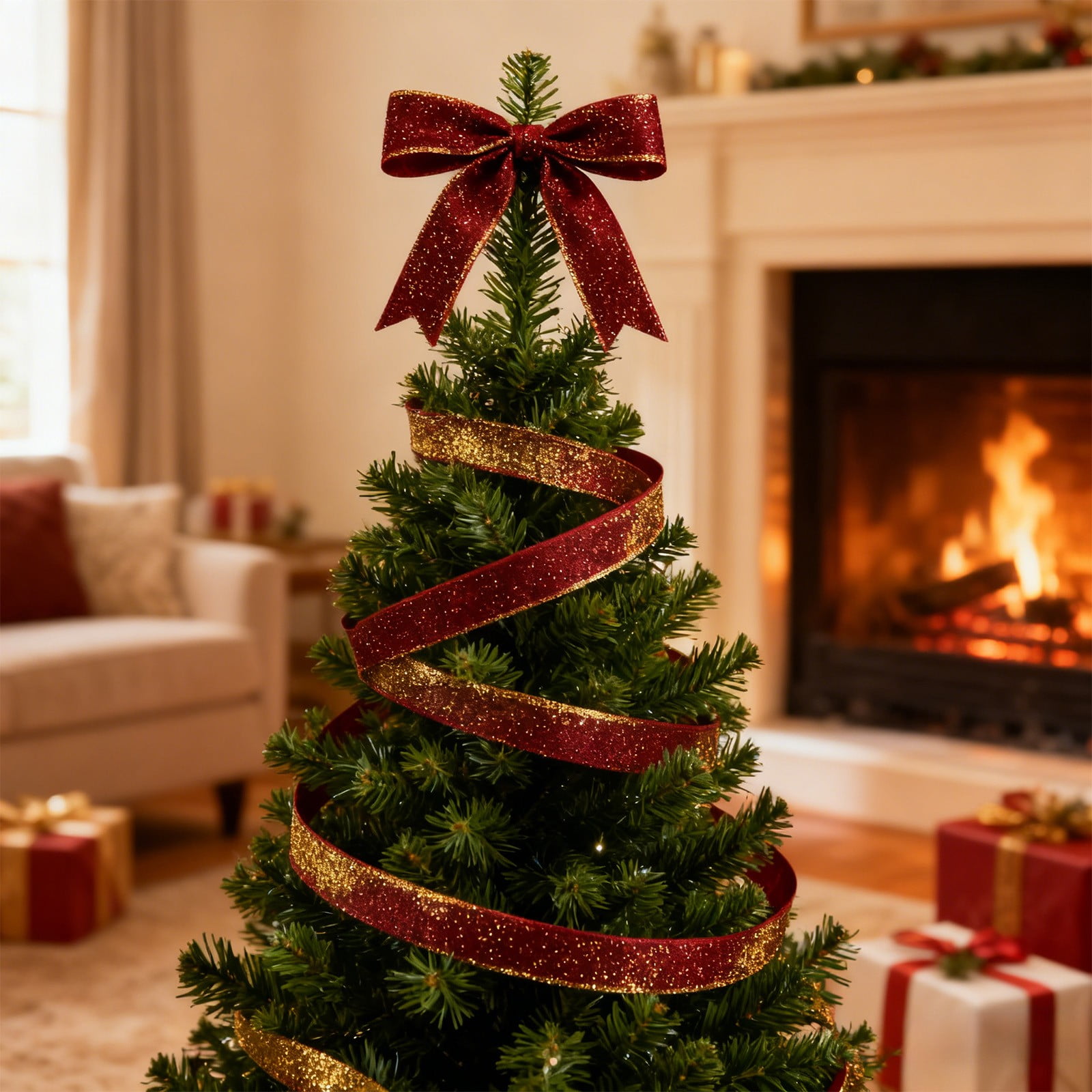 CQCYD under $5 Velvet Ribbon Sparkle, Burgundy Glitter Velvet Ribbon ...